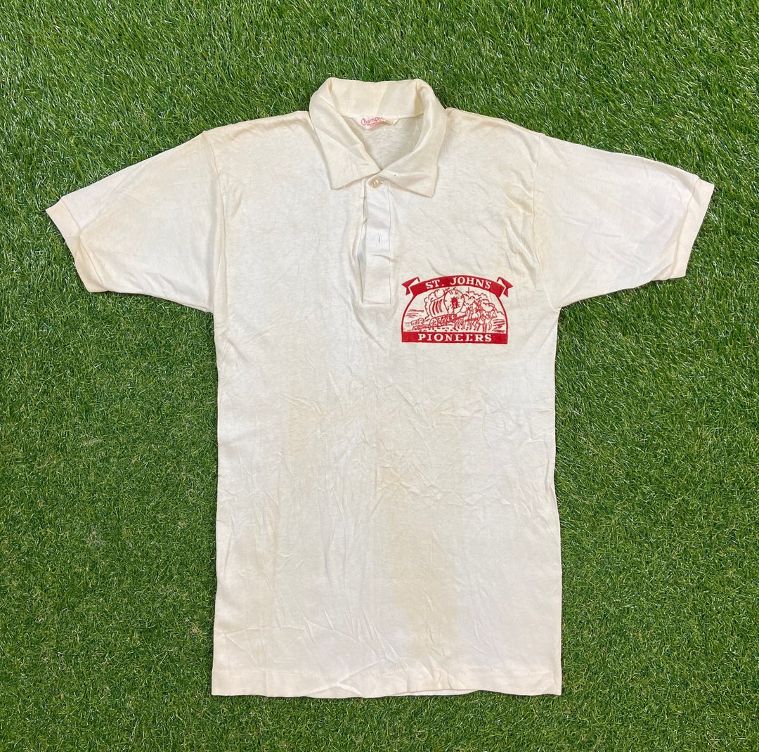 Vintage St. John's Pioneers Polo Shirt Champion Size Medium M ...