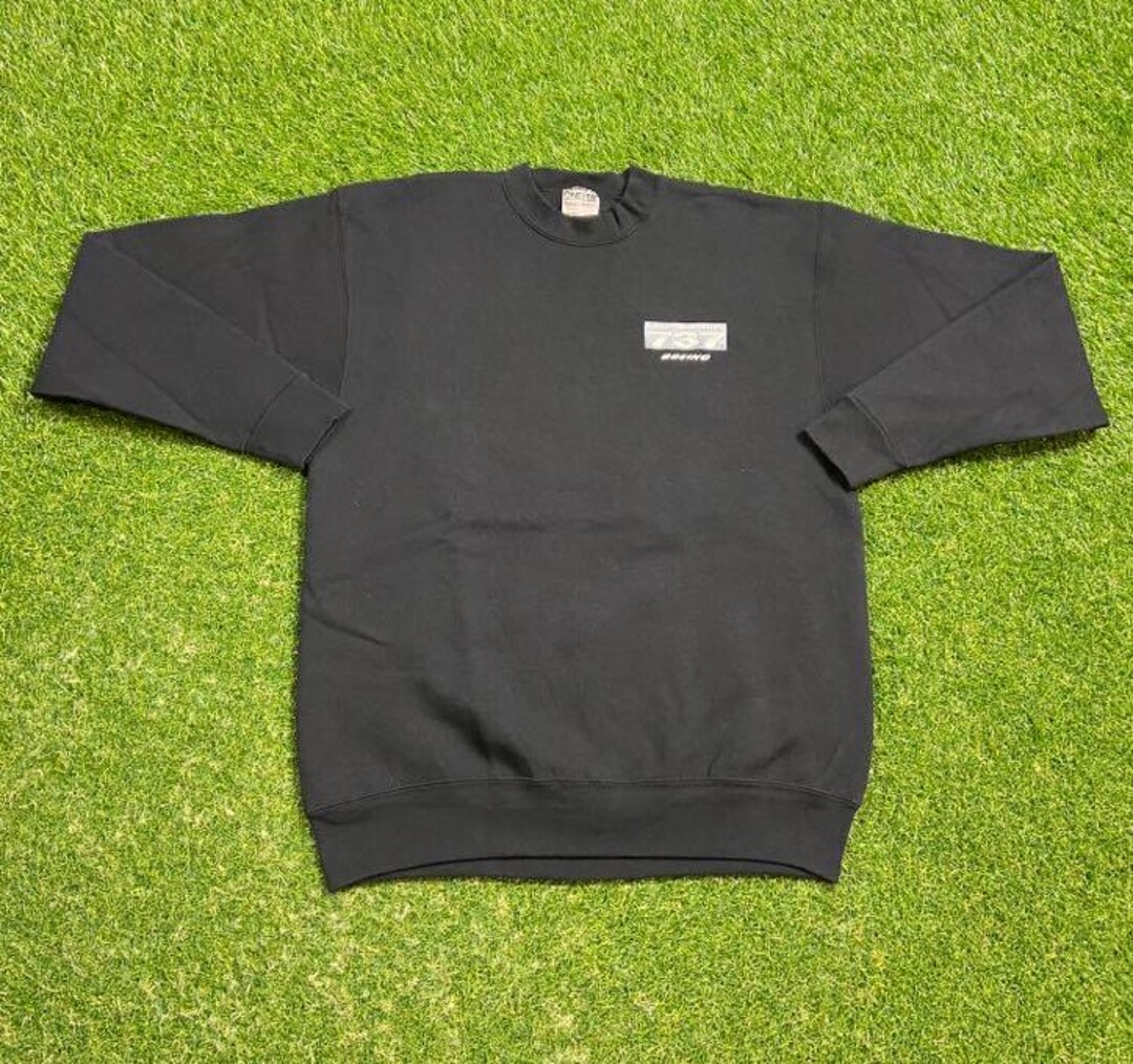 Vintage Boeing 737 Crewneck Sweatshirt Made USA Size Large L Commercial ...
