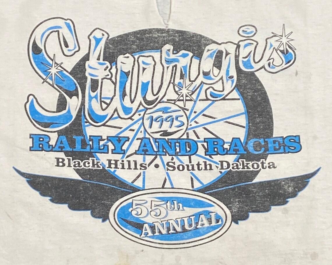Vintage Sturgis 1995 Rally & Races T Shirt Tee Made USA Size Xtra Large ...