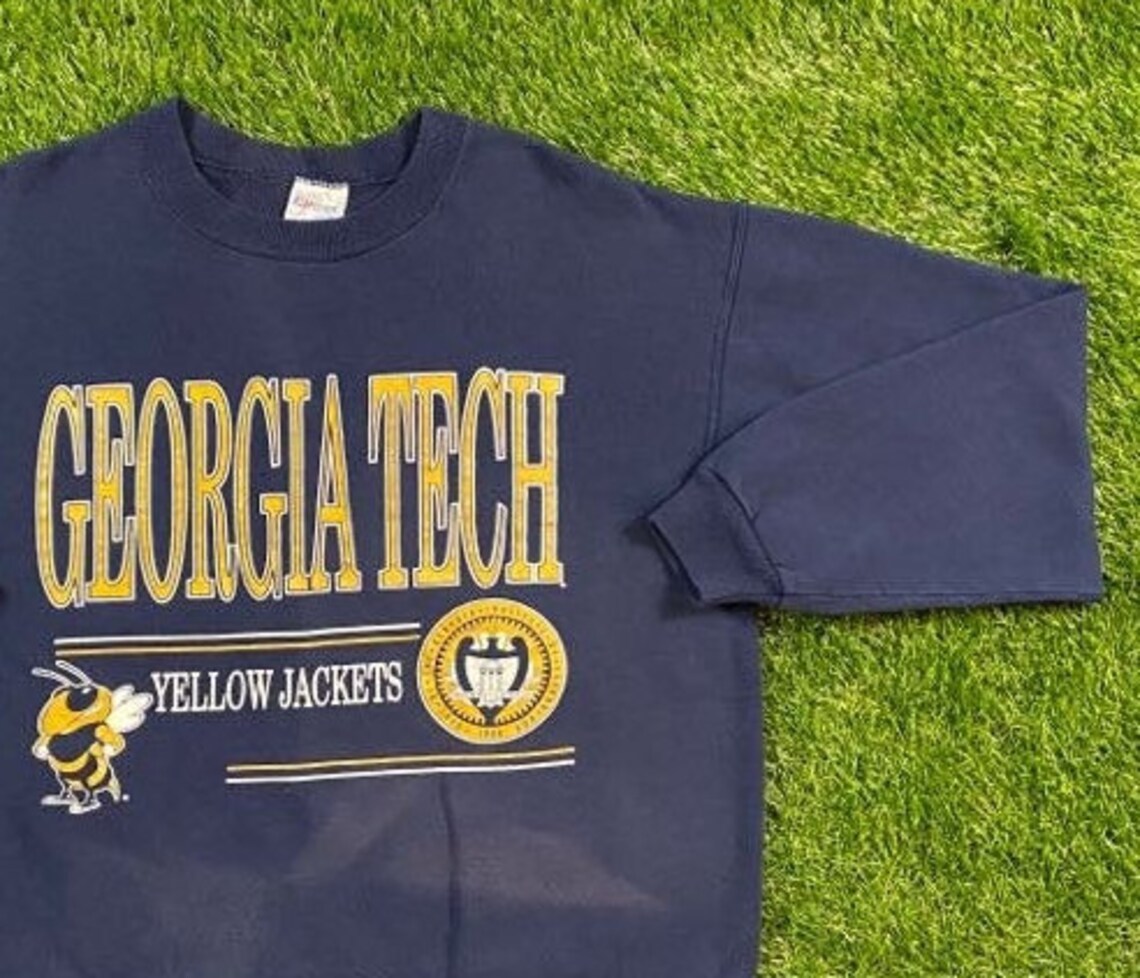 Vintage Georgia Tech Crewneck Sweatshirt Hanes Made USA Size | Etsy