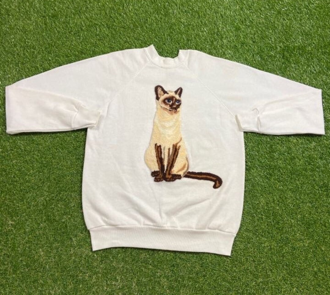 Vintage Cat Crewneck Sweatshirt Made USA Size Large L Classic Animal ...