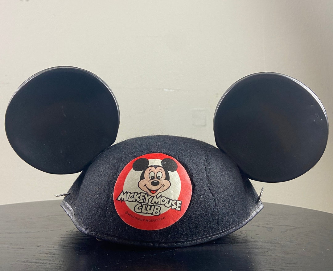 Vintage Mickey Ears Hat Made USA Size Youth Large Mickey Mouse Club ...