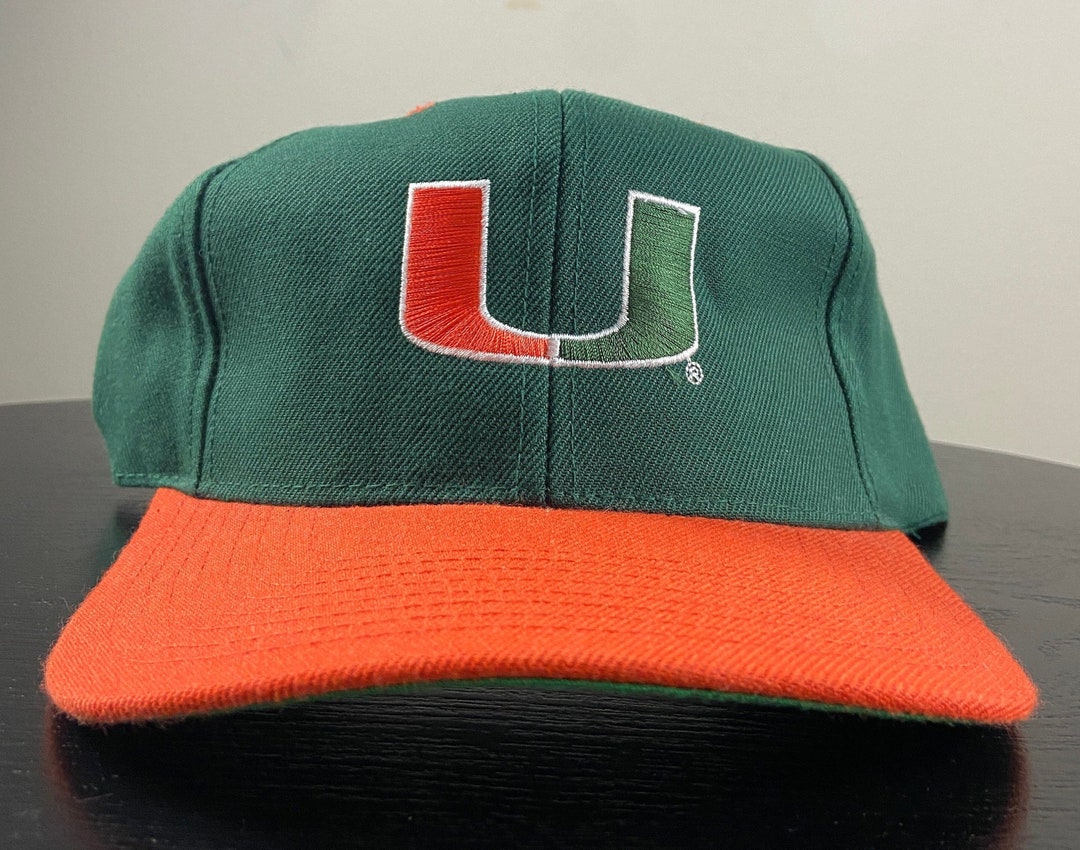 Vintage University of Miami Hurricanes Snapback Hat Cap Headmaster OSFA ...