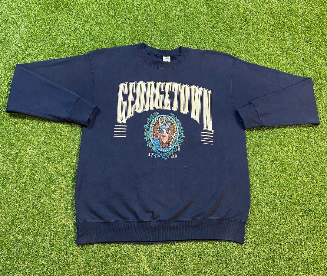 Vintage Georgetown University Hoyas Crewneck Sweatshirt Made Usa Size ...