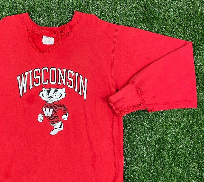 Vintage University of Wisconsin Badgers Crewneck Sweatshirt - Etsy