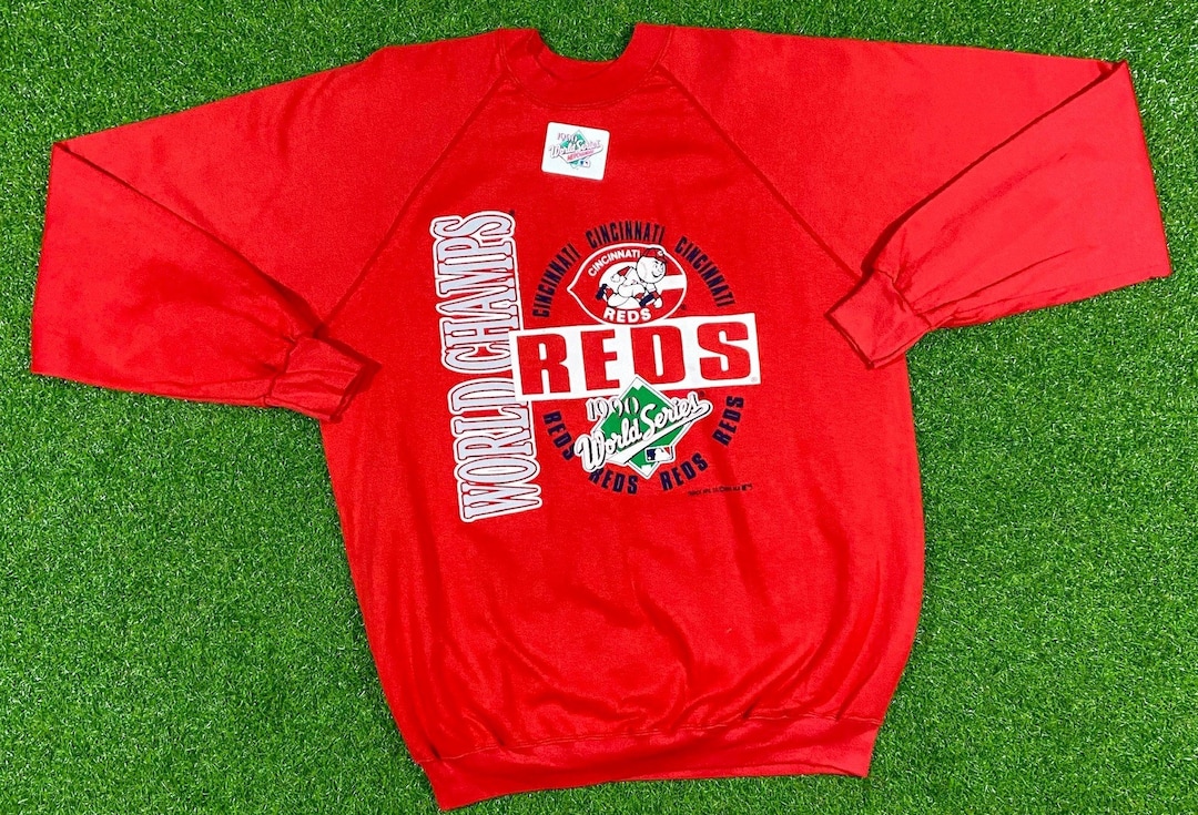 Vintage Cincinnati Reds 1990 World Champions Crewneck Sweatshirt Trench ...