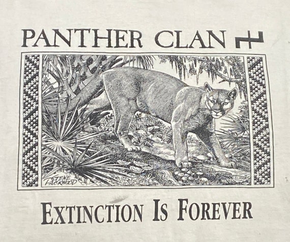 Vintage Panther Clan Extinction is Forever T Shirt Te… - Gem