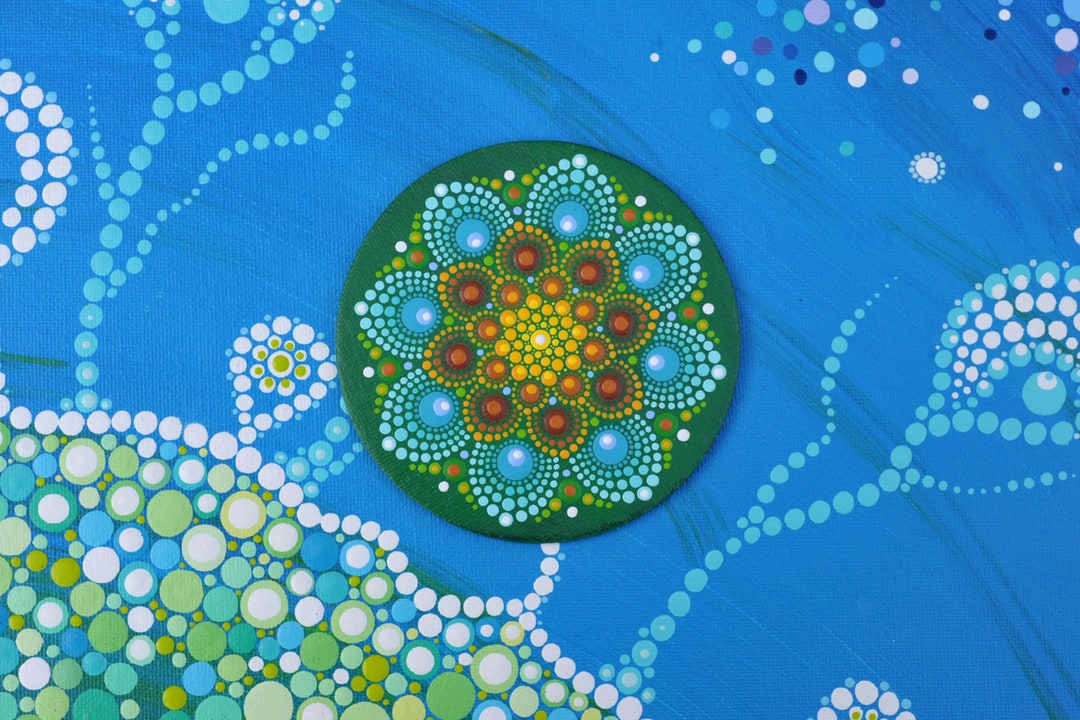 Magnet Mandala Picture Regina Painted Canvas, Original Dot Art Acrylic ...
