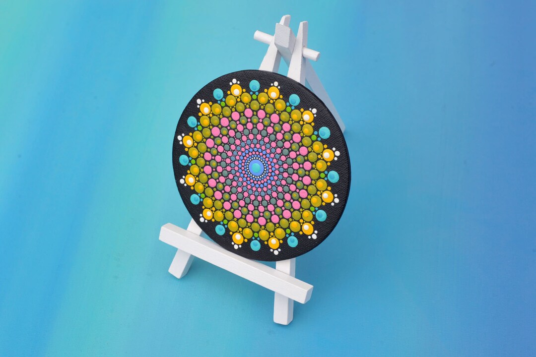 Magnet Mandala Sun - Katja - Hand Painted Mandala Flower on Canvas ...
