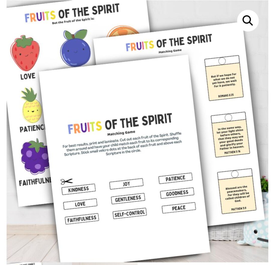Fruits of the Spirit Matching Game Pack – Christian Educational ...
