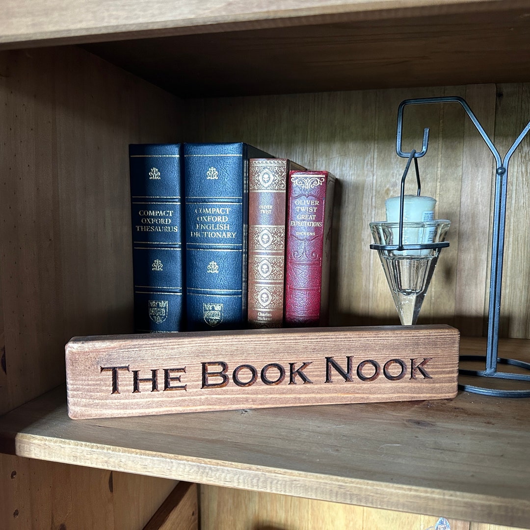 The Book Nook Rustic Sign - Etsy