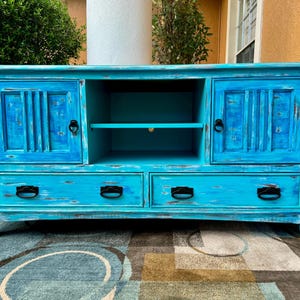 SOLD! Beautiful Beachy Boho TV Console Table/media Cabinet ...