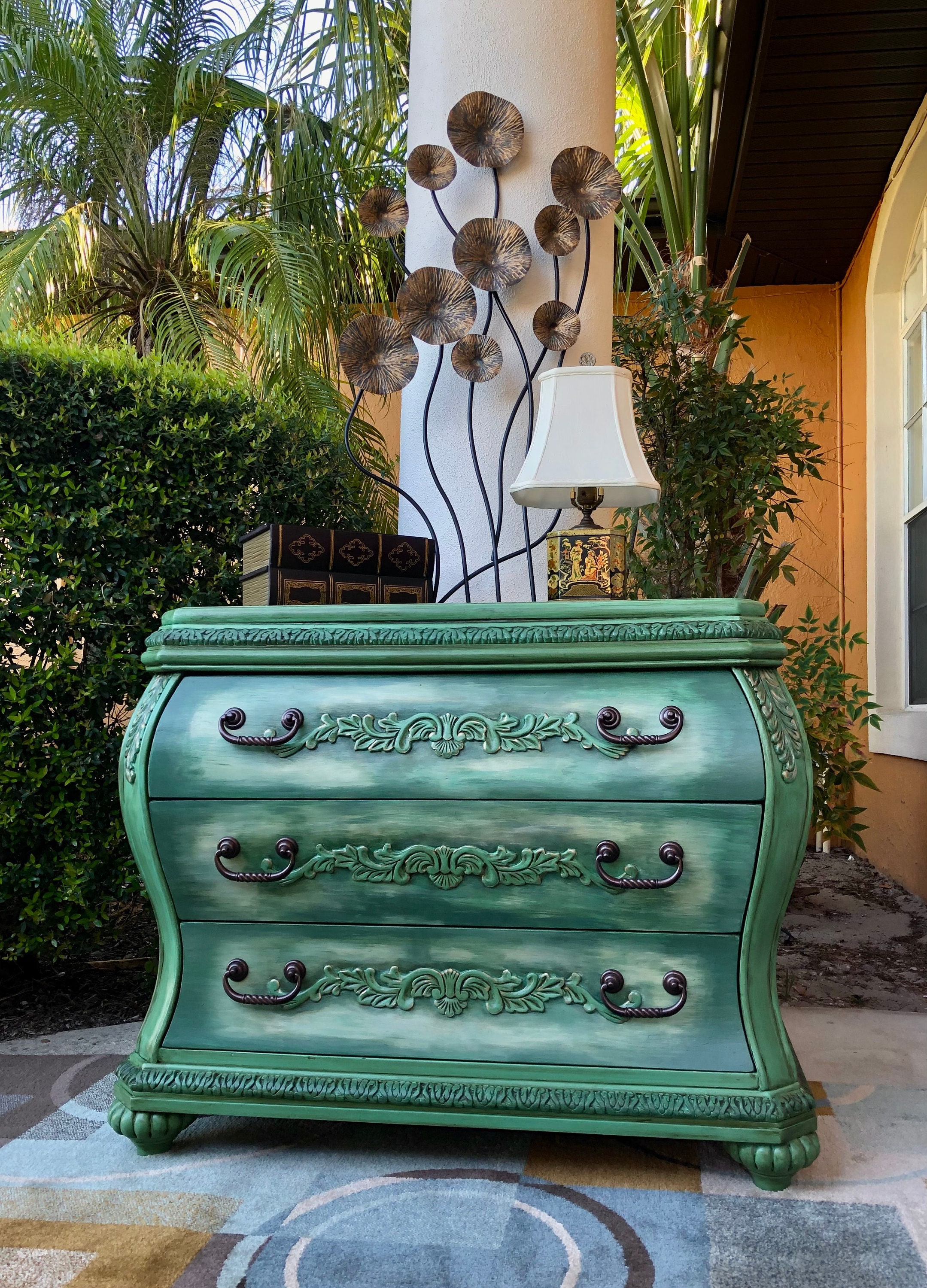 Beautiful Beachy Boho Bombe Chest/accent Dresser - Etsy
