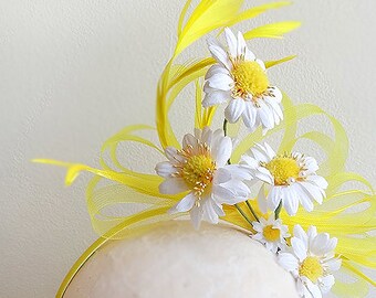 Yellow fascinator | Etsy