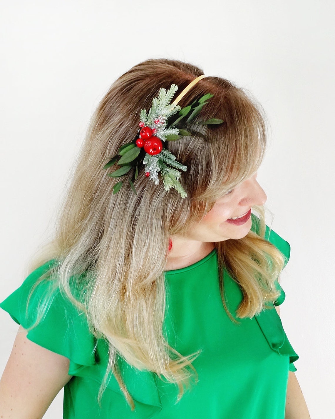 Christmas headband women christmas headband for adults holly | Etsy