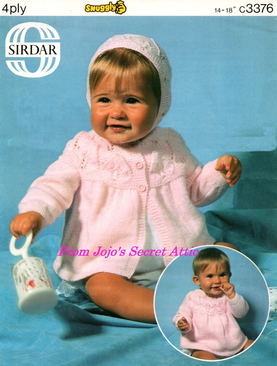 Vintage Sirdar 4 Ply Knitting Pattern Matinee Coat Dress and Bonnet - Etsy