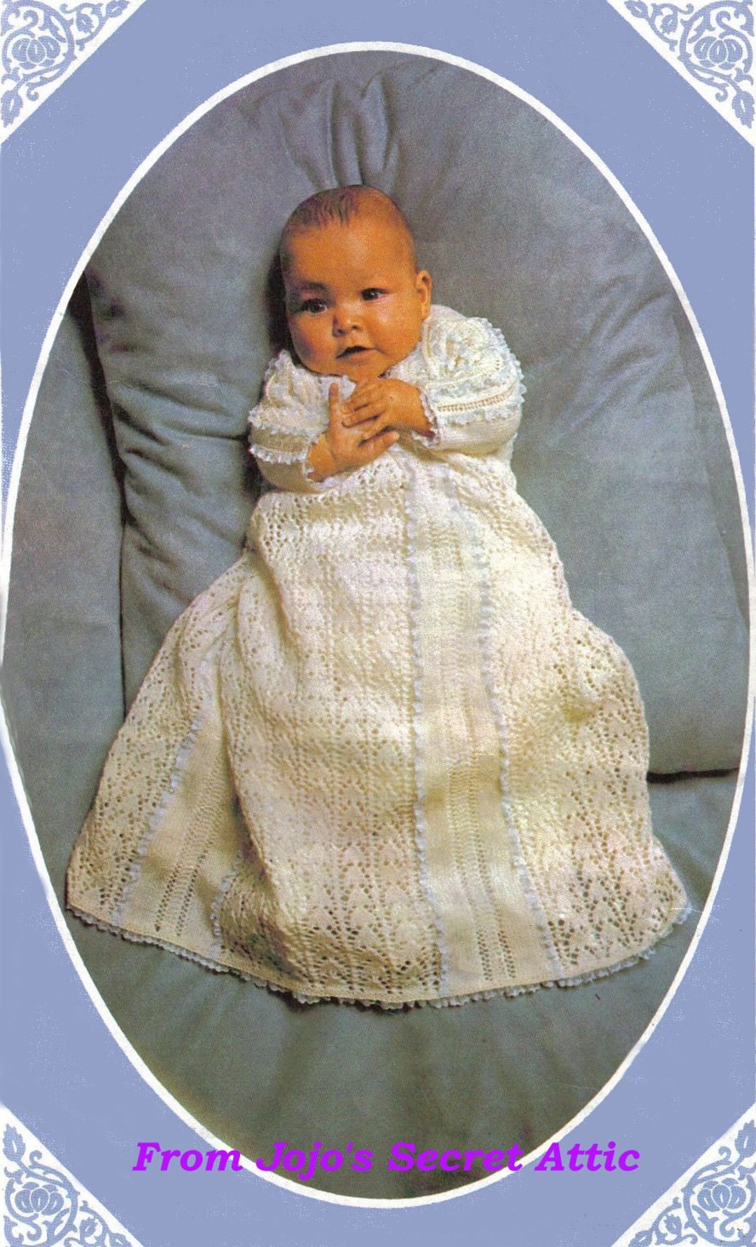Pdf 3ply Baby Knitting Pattern for Christening Gown - Etsy