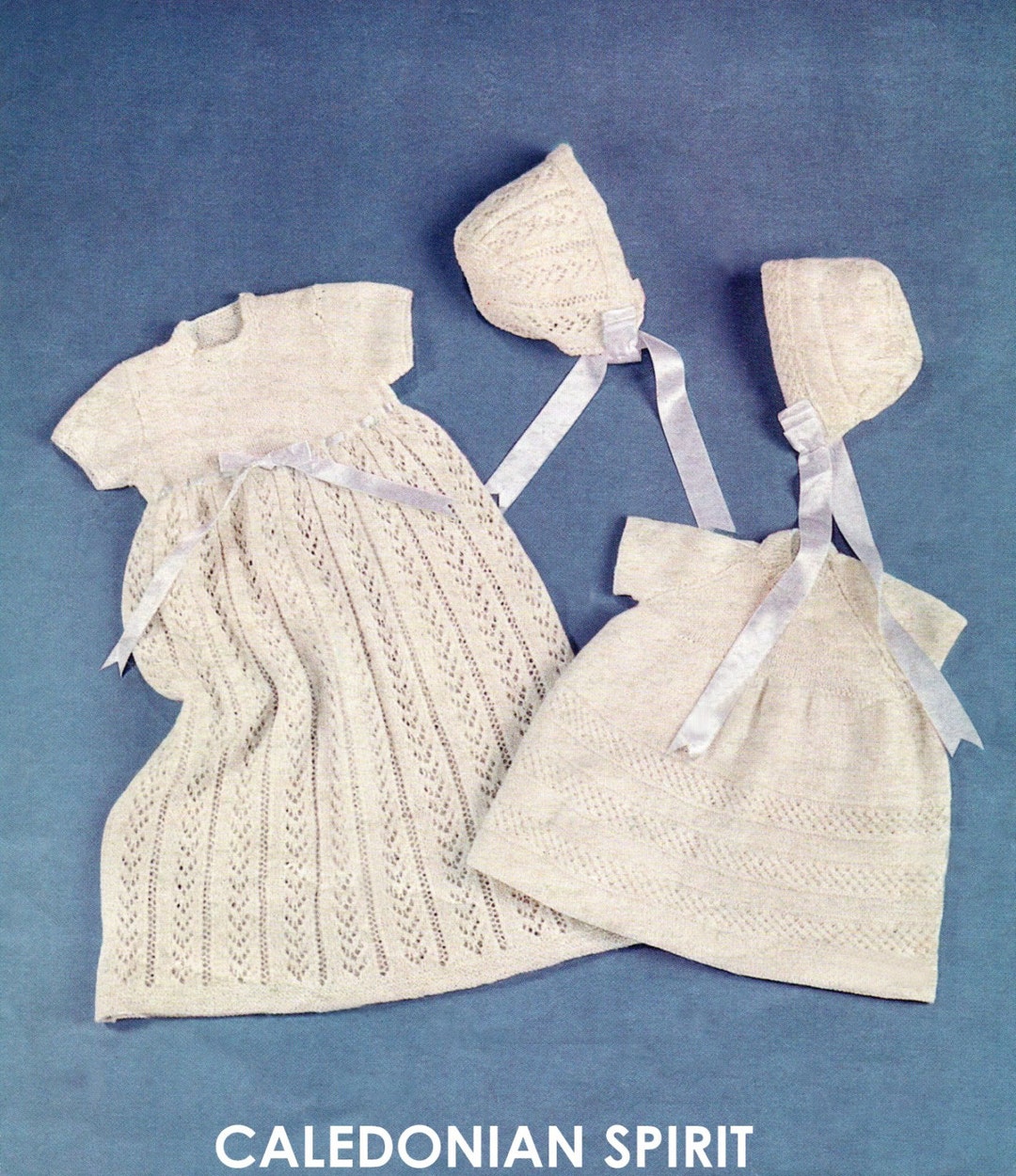 Pdf Vintage 3 Ply Knitting Pattern Christening Gown and Short Dress - 2 ...