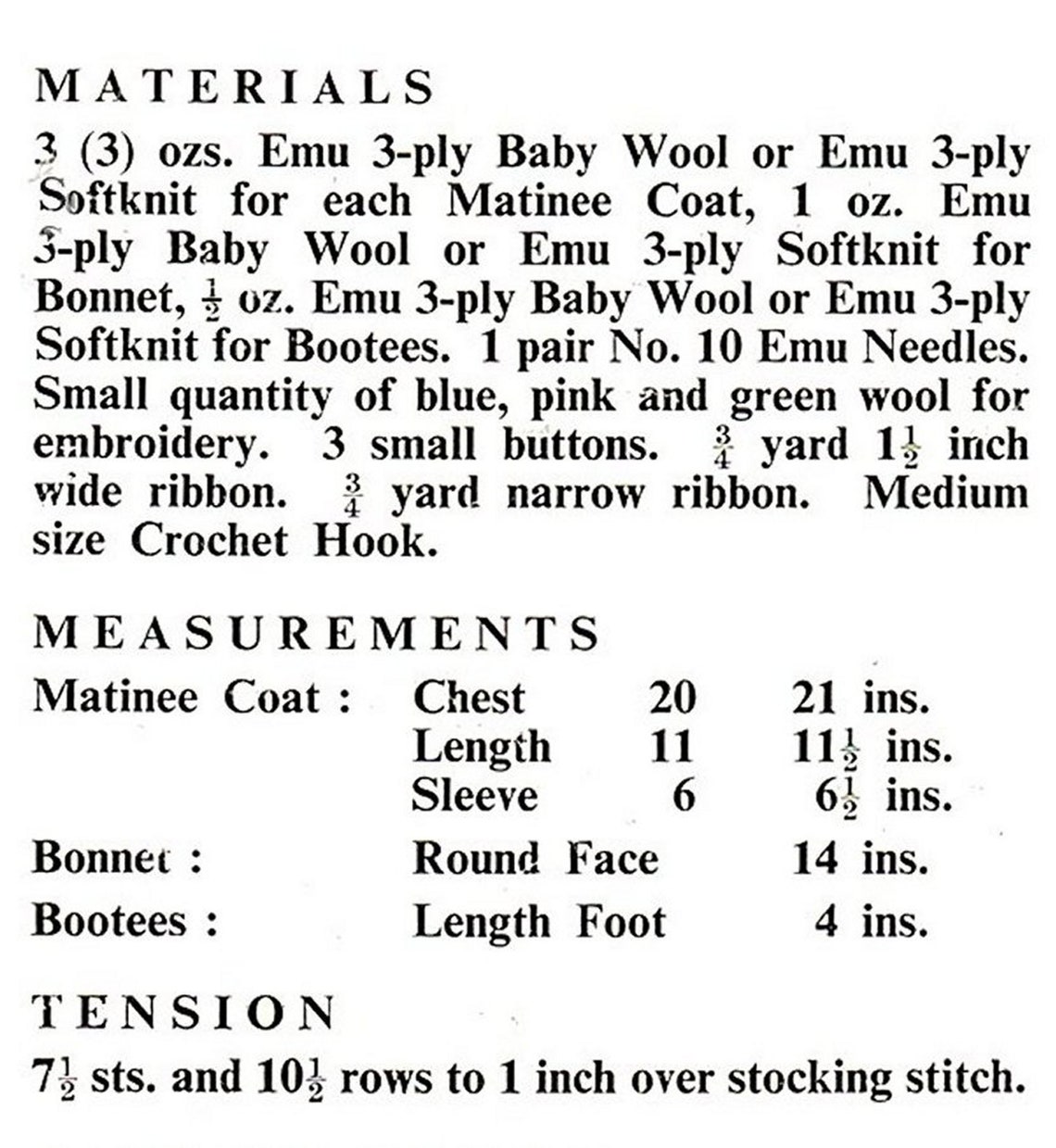 Vintage Emu 881 Knitting Pattern for a Special Baby. - Etsy