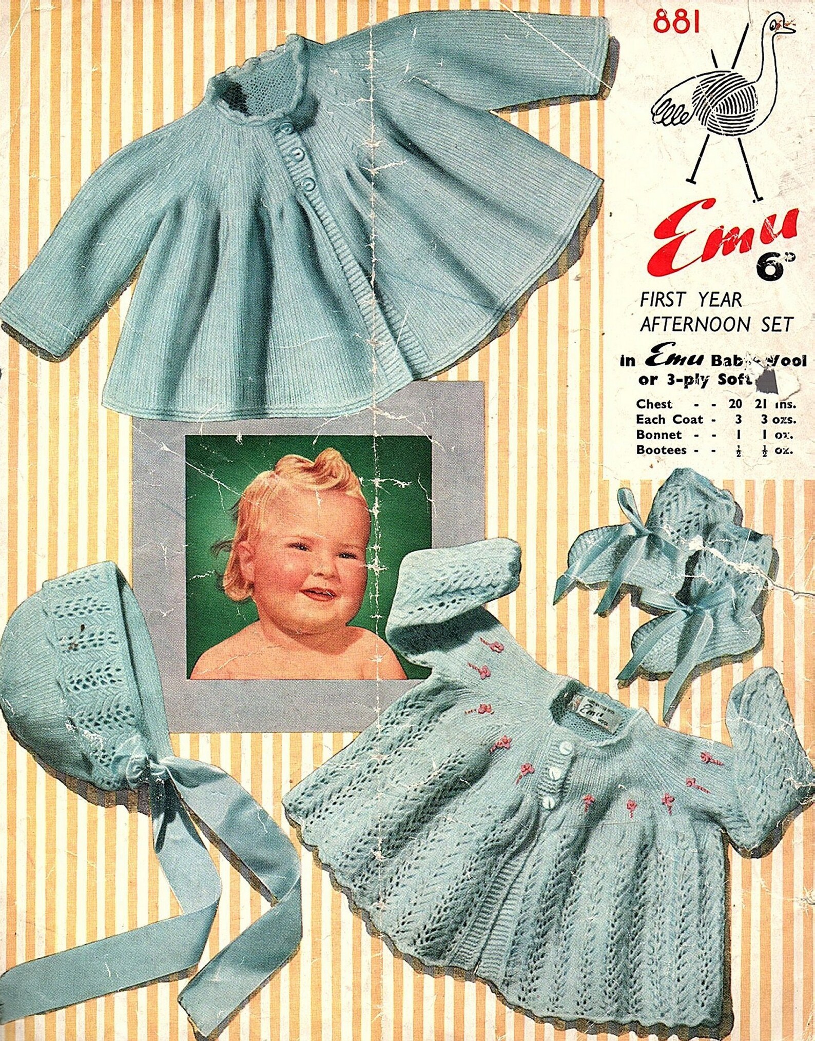 Vintage Emu 881 Knitting Pattern for a Special Baby. - Etsy