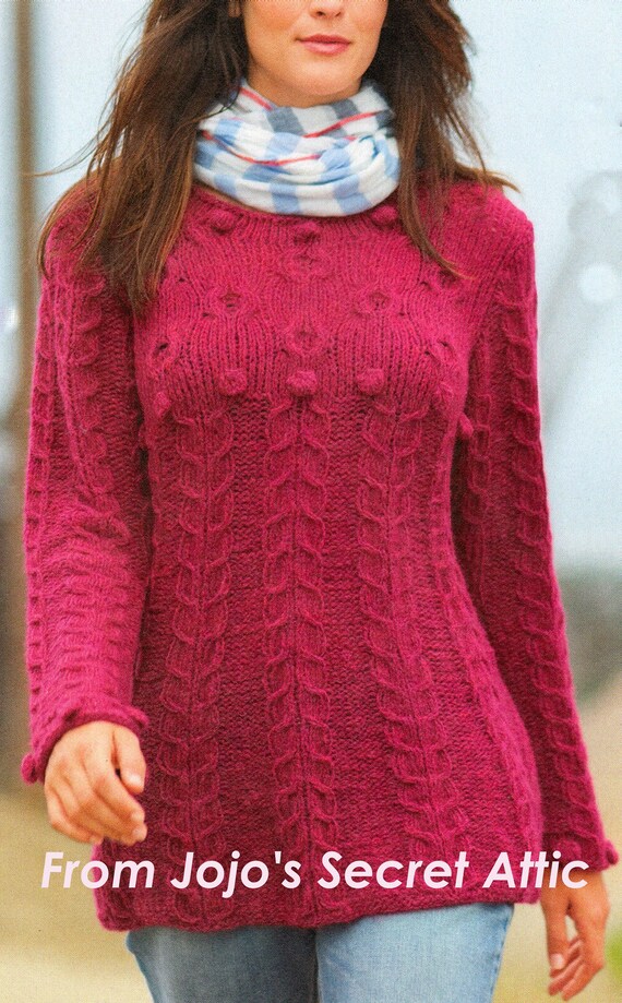 Kits & How To Knitting Craft Supplies & Tools Ladies Tunic with cables ...