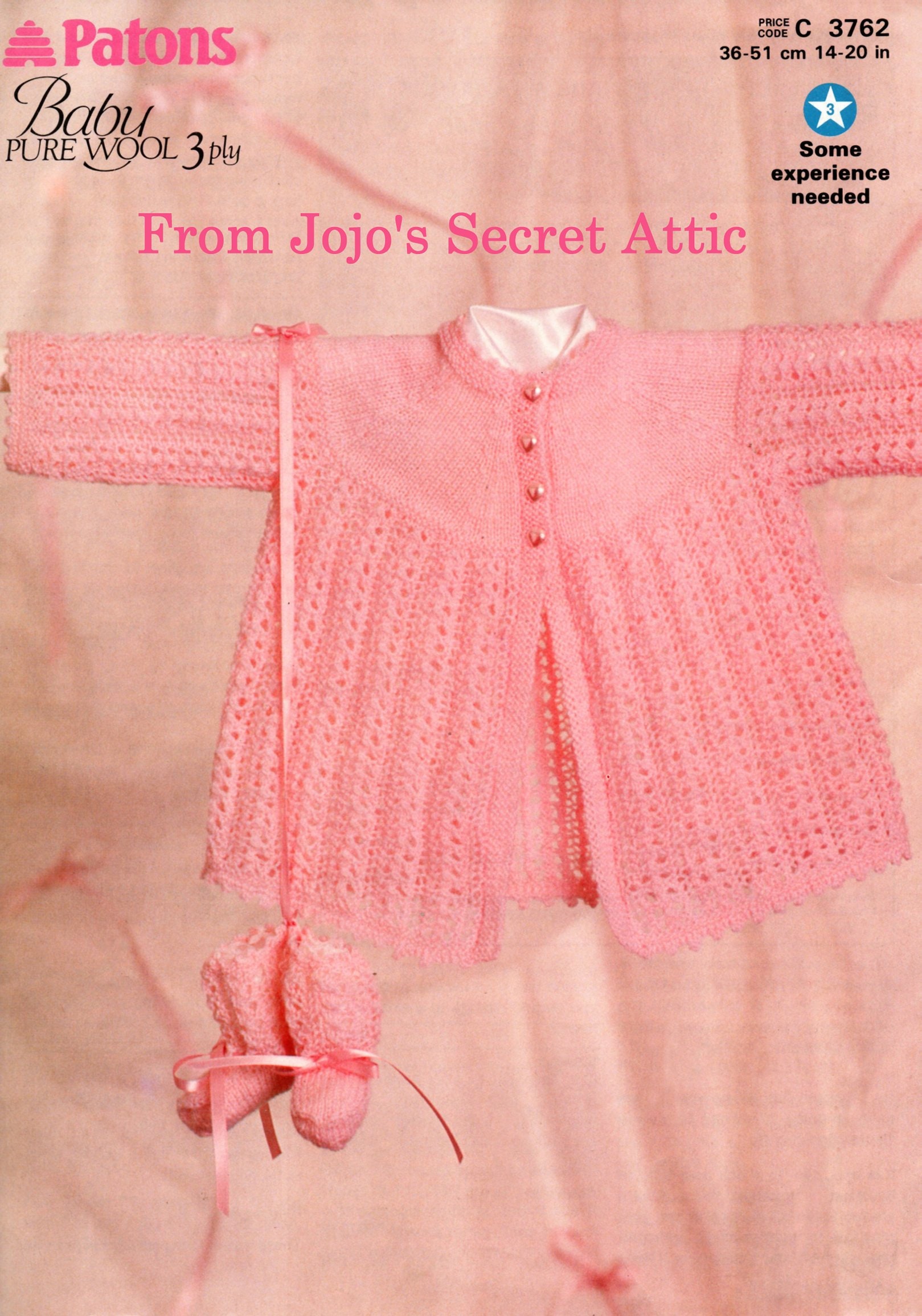 PDF 3 Ply Baby Knitting Pattern Patons 3762 - Etsy