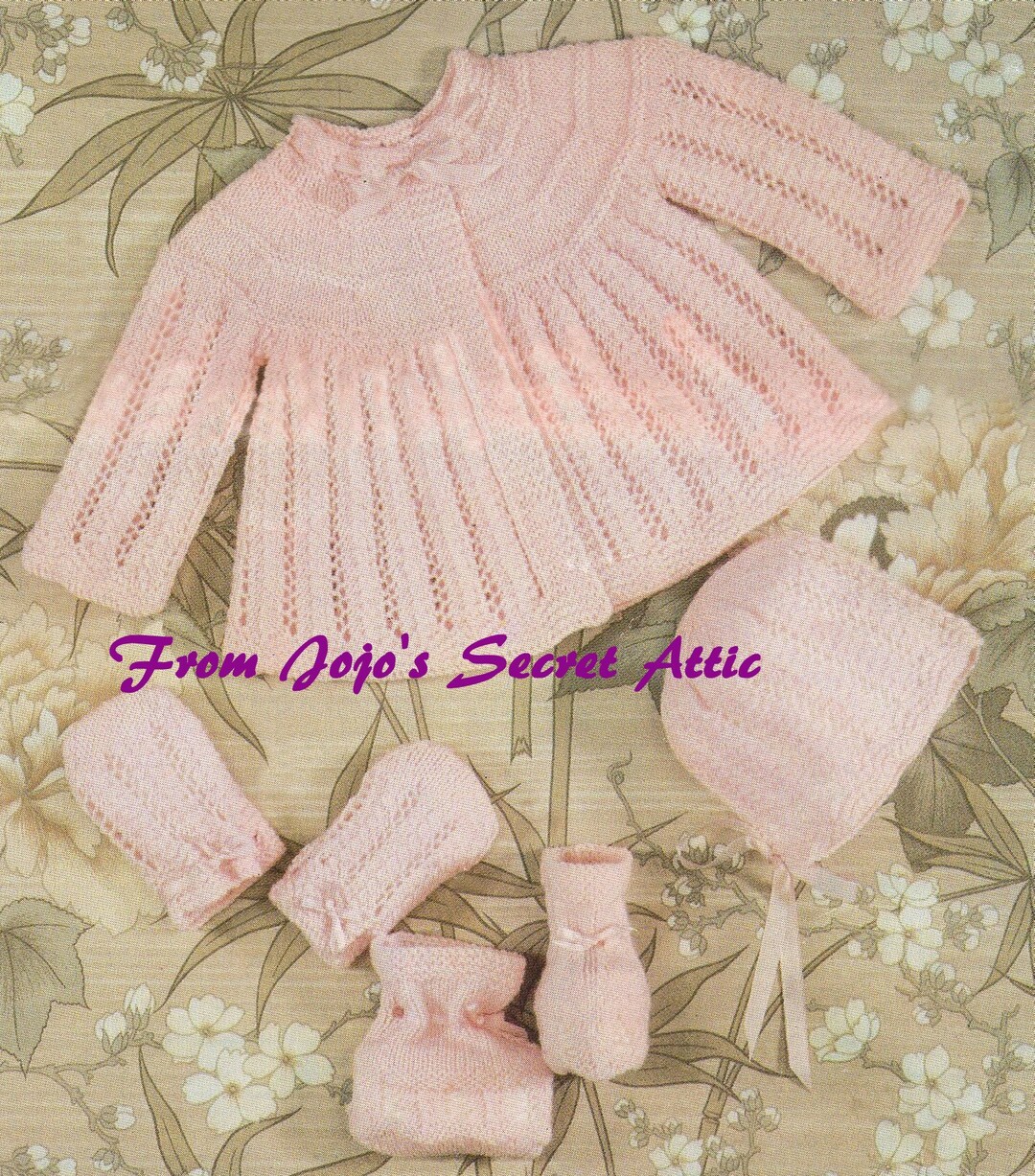 Robin Bambino 4 Ply Knitting Pattern 2798 Coat Bonnet Bootees and Mitts ...