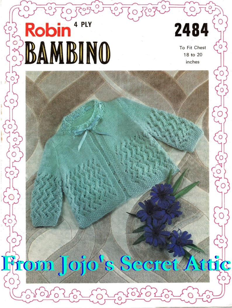 Vintage Bambino 2484 Pattern in 4PLY Yarn in 3 Sizes Baby Jacket - Etsy