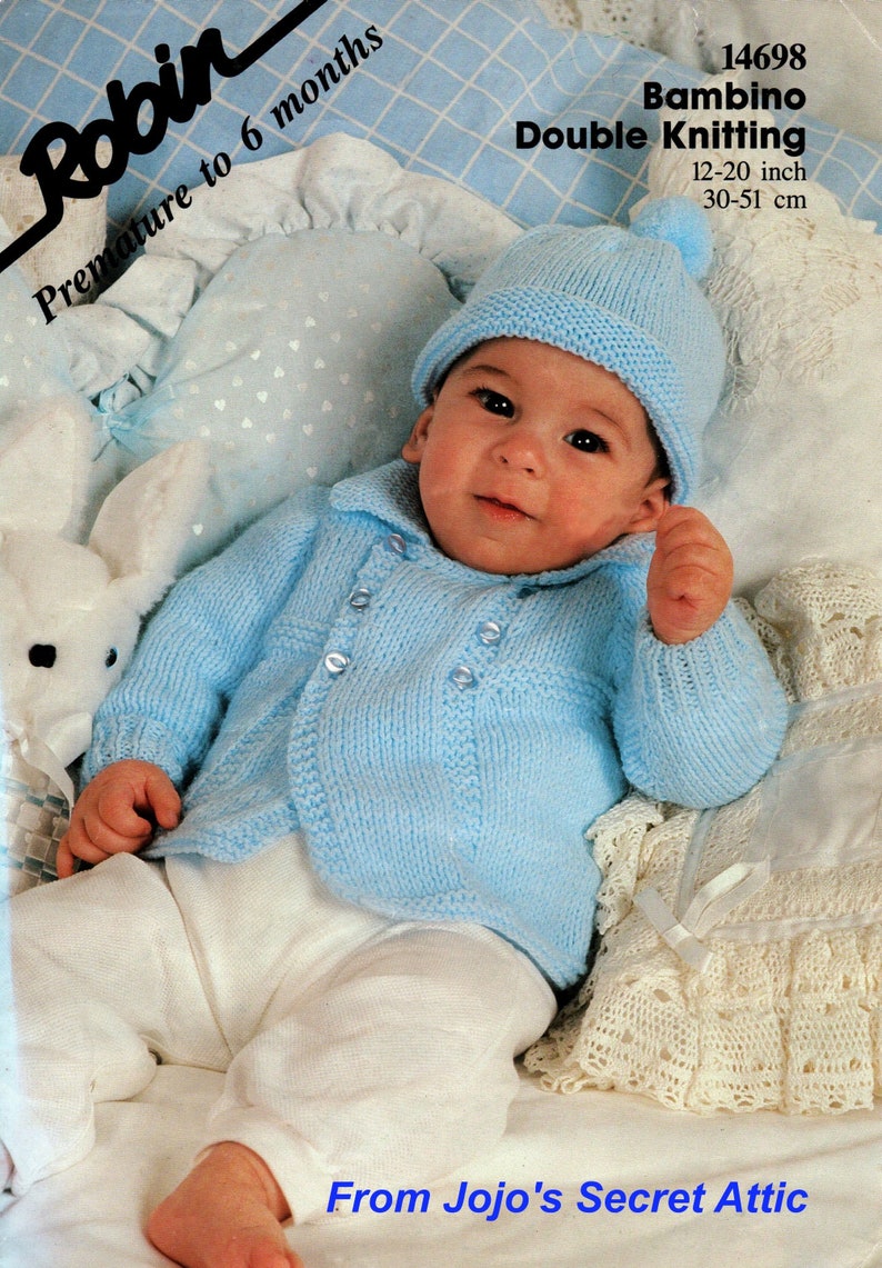 Robin Bambino KNITTING PATTERN 14698 DK 12" - 20" Premature Sizes - Etsy