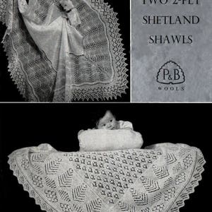 2 P&B Vintage Shawl Patterns in 2 PLY Yarn - Etsy