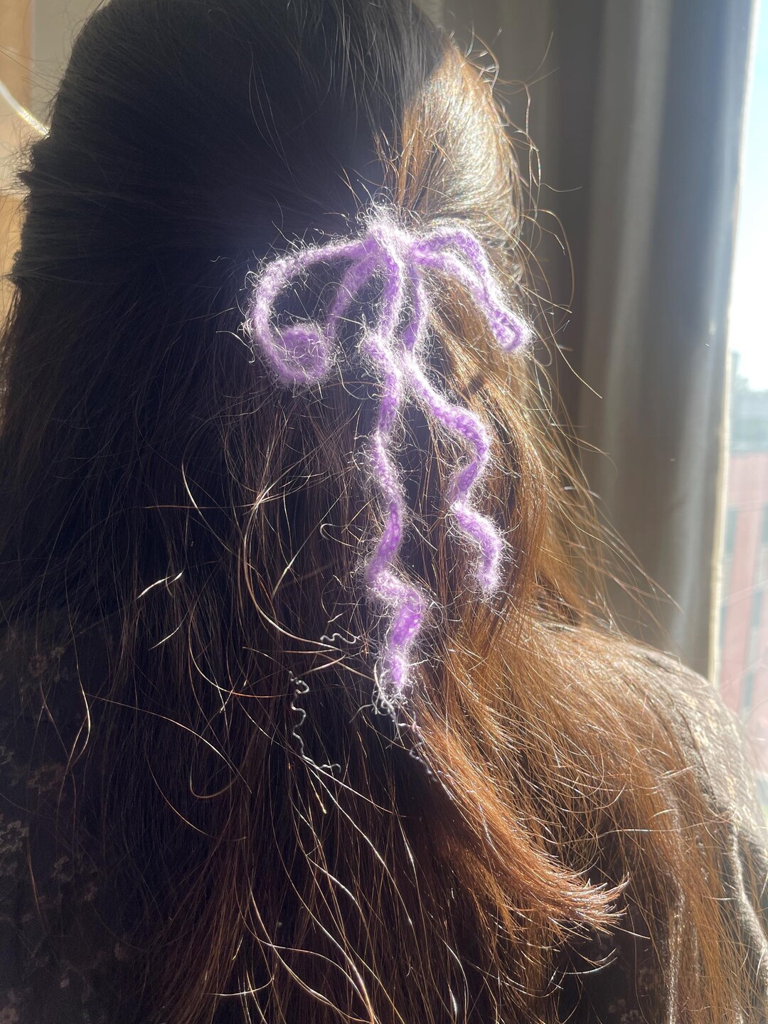 Purple Crochet Mohair Ribbons for Hair Bows - Etsy