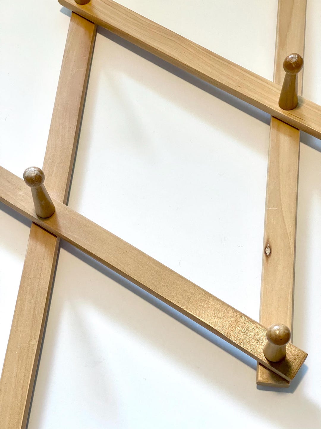 Wooden Accordion Peg Rack 10-peg Wall Mounted Organizer Rustic ...