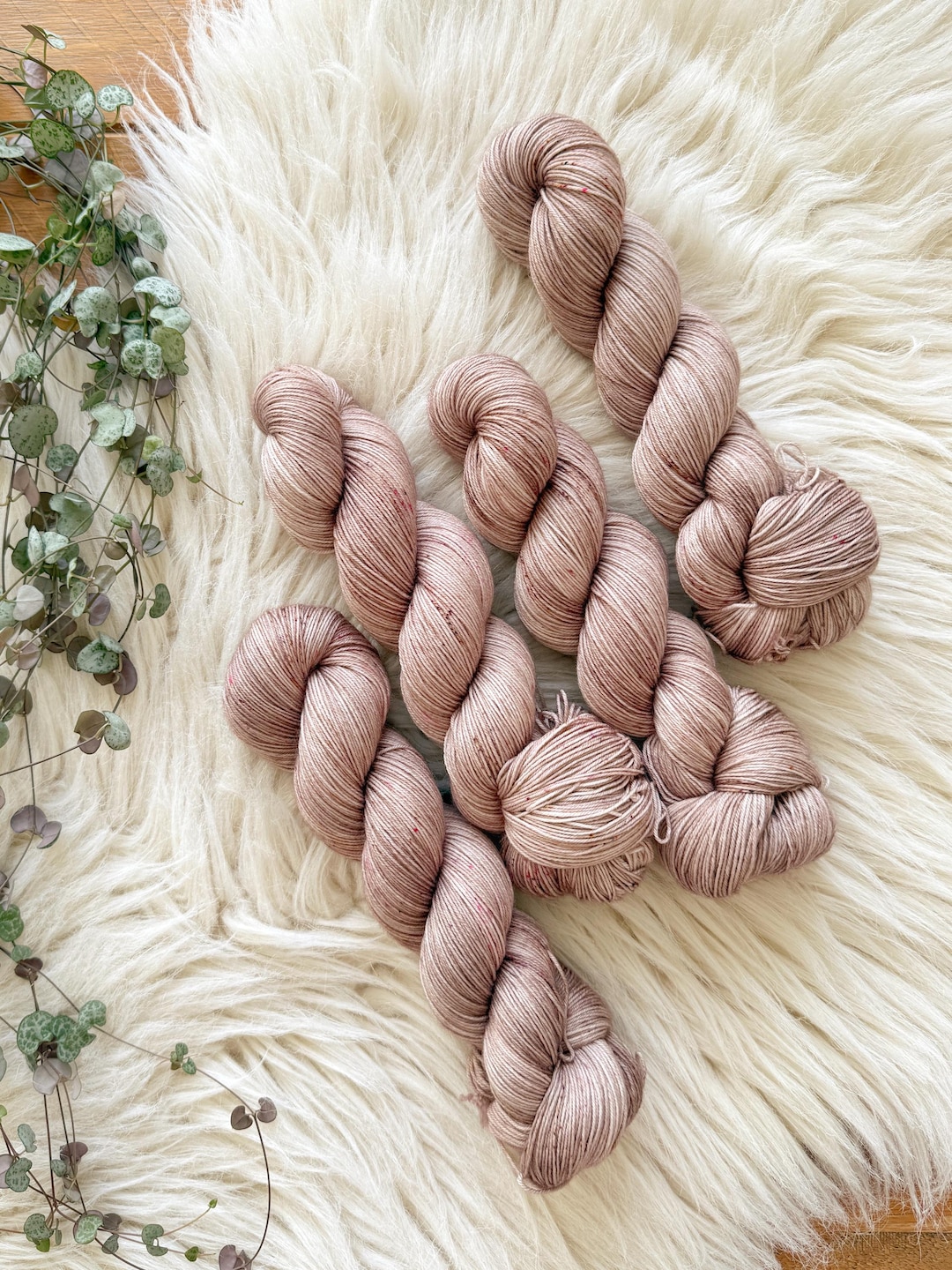Flora - Hand Dyed Yarn - Soft Brown, Neutral, Pink & Purple Speckles - Etsy