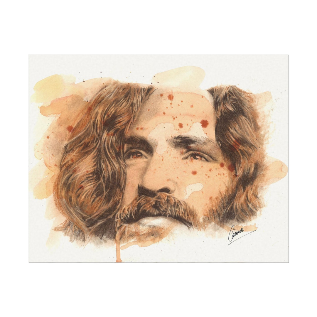 Charles Manson Illustration,textured Watercolor Matte Posters ...