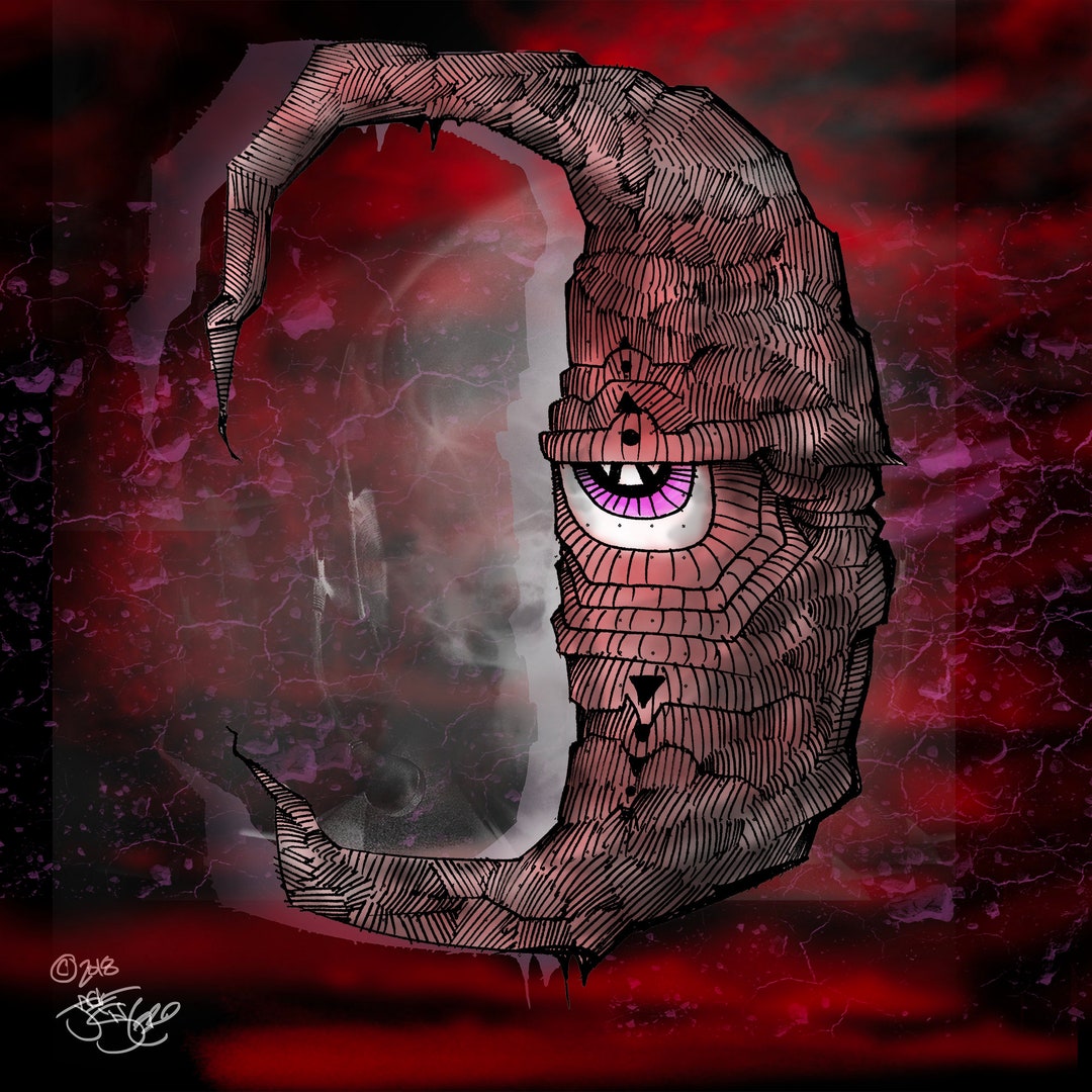 Cyclops Moon Surreal Pen & Ink Digital - Etsy