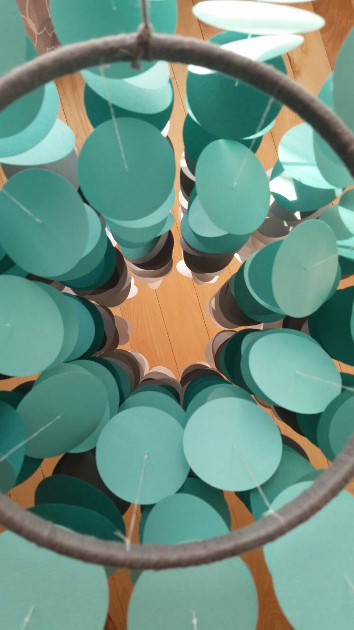 Paper Mobile Aqua Turquoise Dark Gray Pale Gray and White. - Etsy Canada