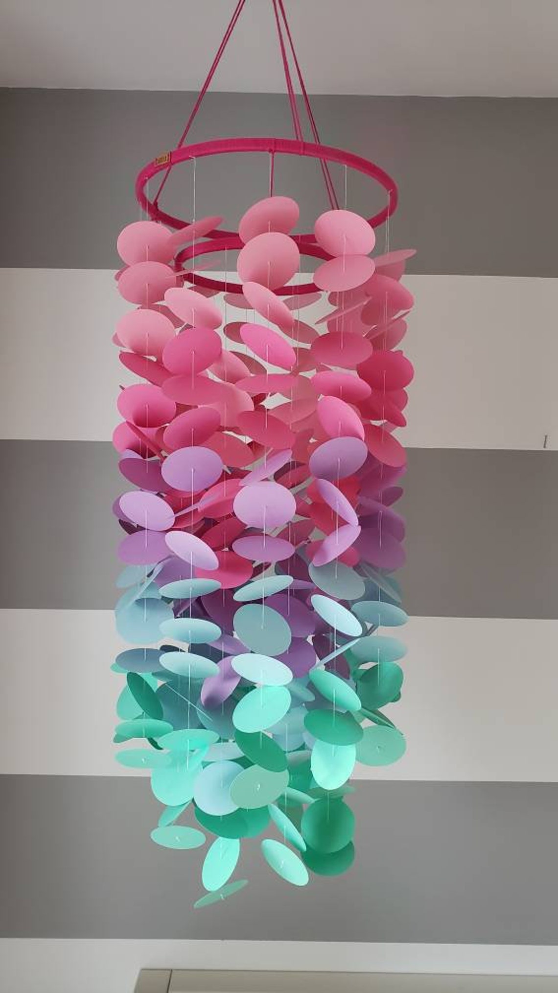 Pastel Rainbow Paper Mobile. Decoration for Children's Rooms. - Etsy