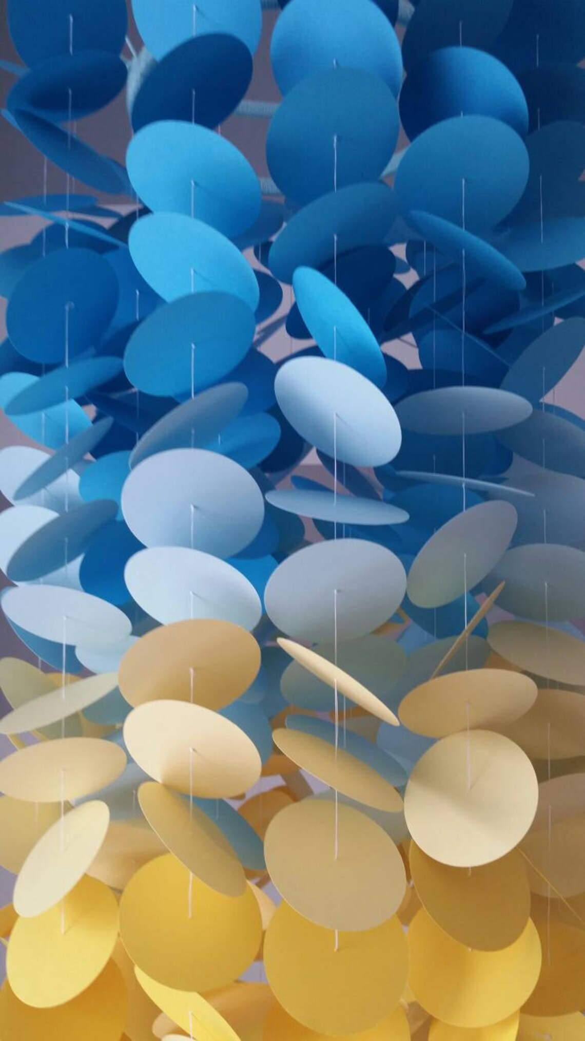 Paper Mobile Sun color in Blue and yellow tint. Baby boy | Etsy