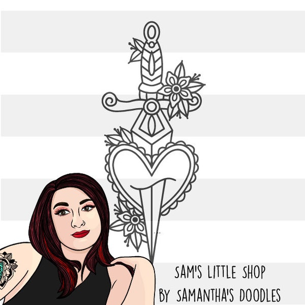 American Traditional Tattoo Svg - Etsy