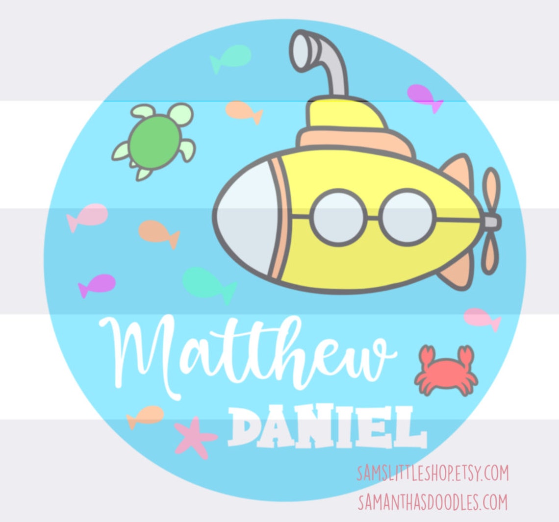 Matthew Submarine Cute SVG for Nursery Round Name Sign SVG - Etsy