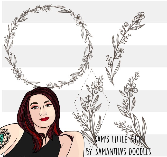 Blossoms Engraving File Bundle Flower Doodle Files - Etsy