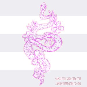 Suzy Snake With Flowers Engraving File Snake Doodle Files Samantha's ...