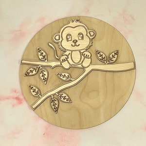 Mason Monkey Tree Doodle Sign SVG Hand-drawn Monkey SVG FILE for Laser ...