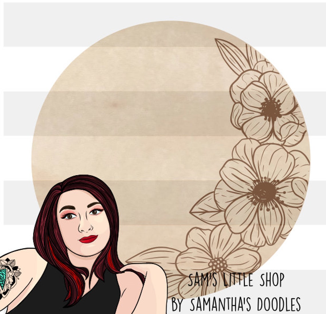Caroline Floral Engraving File: Flower Doodle SVG (digital Download) - Etsy