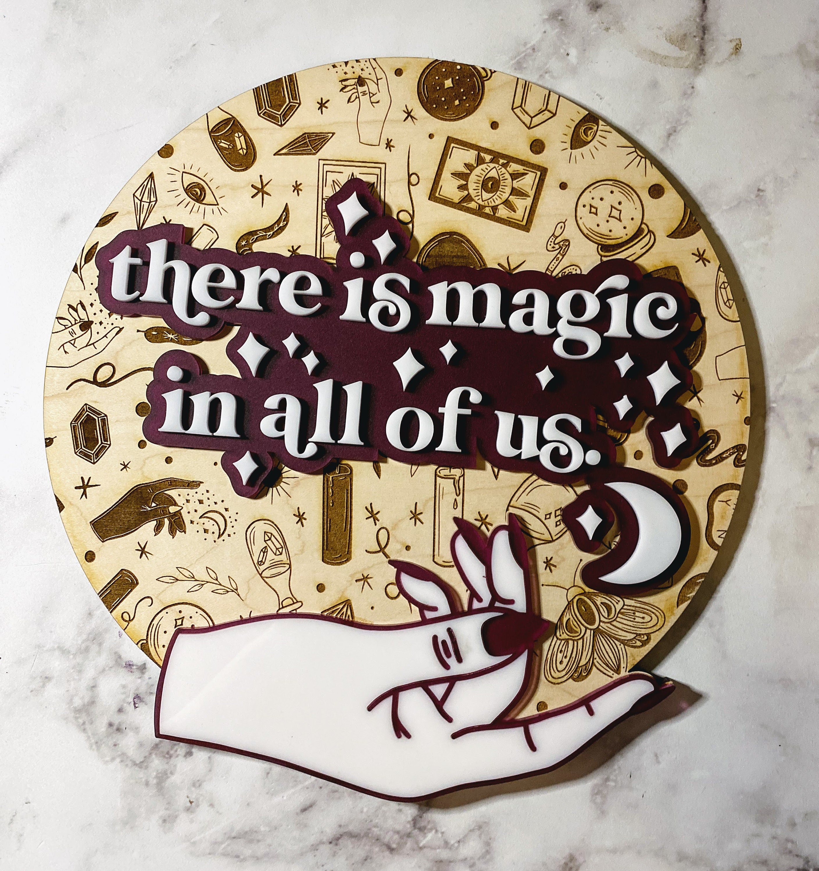 Witch Please Engraving Doodle Pattern Circle and Square | Etsy