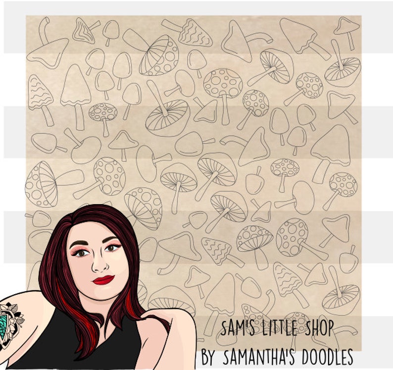 Mushroom Doodle SCORING Pattern File Bundle Laser Score - Etsy