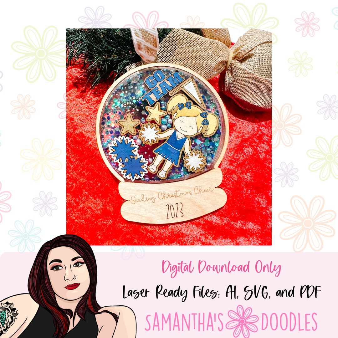 Snowglobe Shaker Ornament SVG File - Cheer Squad Theme - Shaker ...