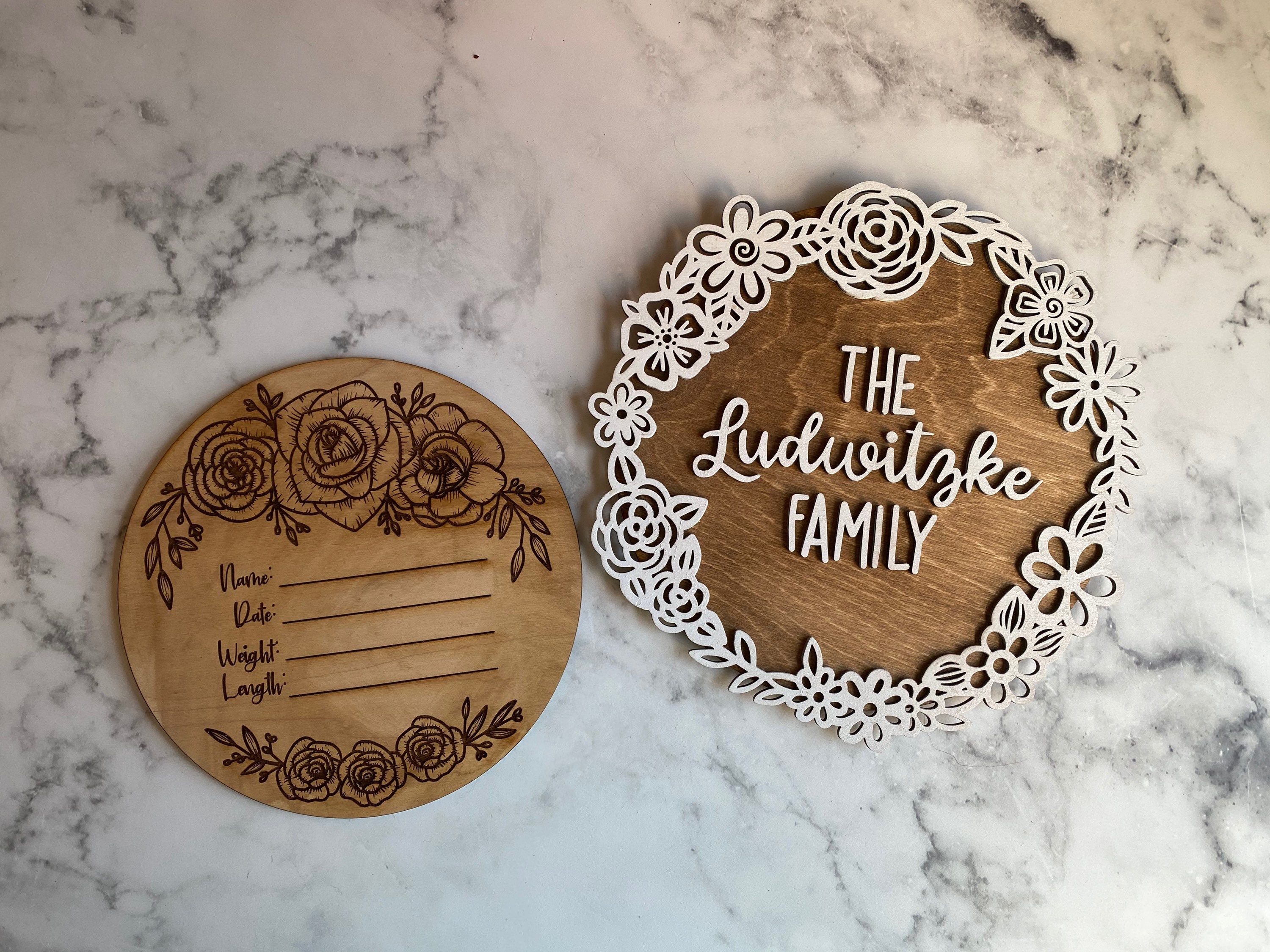 Baby Birth Stats Photo Prop ENGRAVING SVG FILE for Laser Cut | Etsy