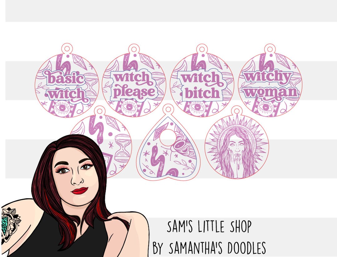 Witchy Keychain SVG Bundle: Witch Please, Basic Witch, Planchette ...