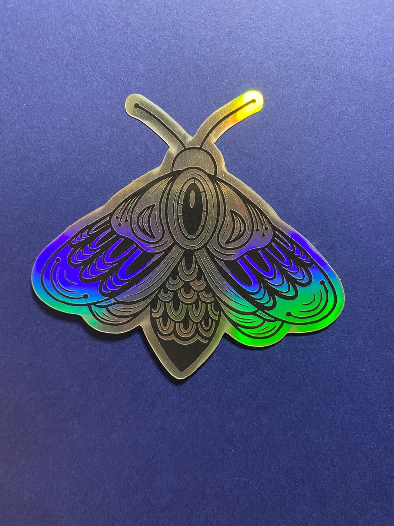 Holographic Moth Vinyl Sticker Decal for Car Laptop Water - Etsy
